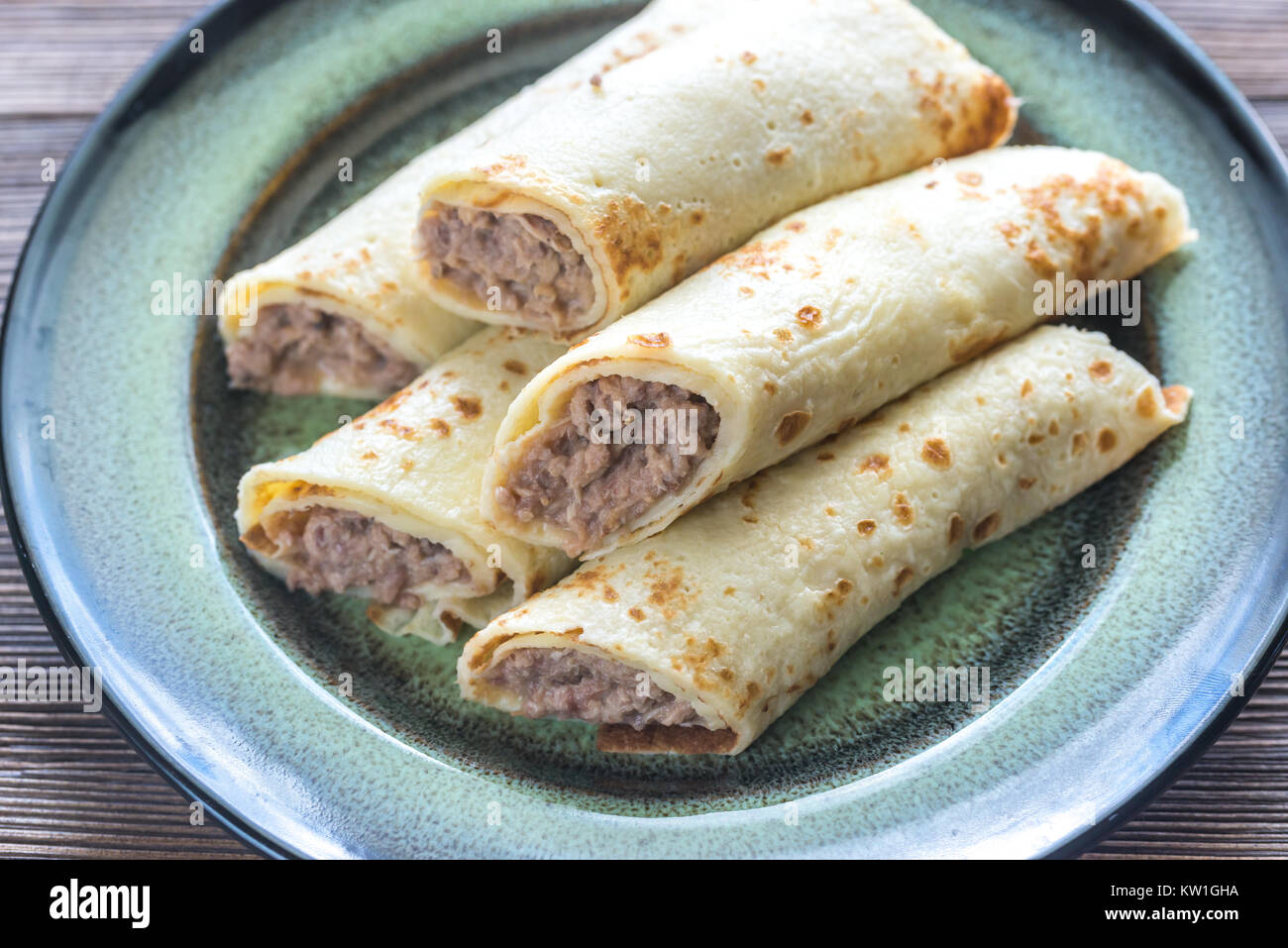Crepes with tuna Stock Photo - Alamy