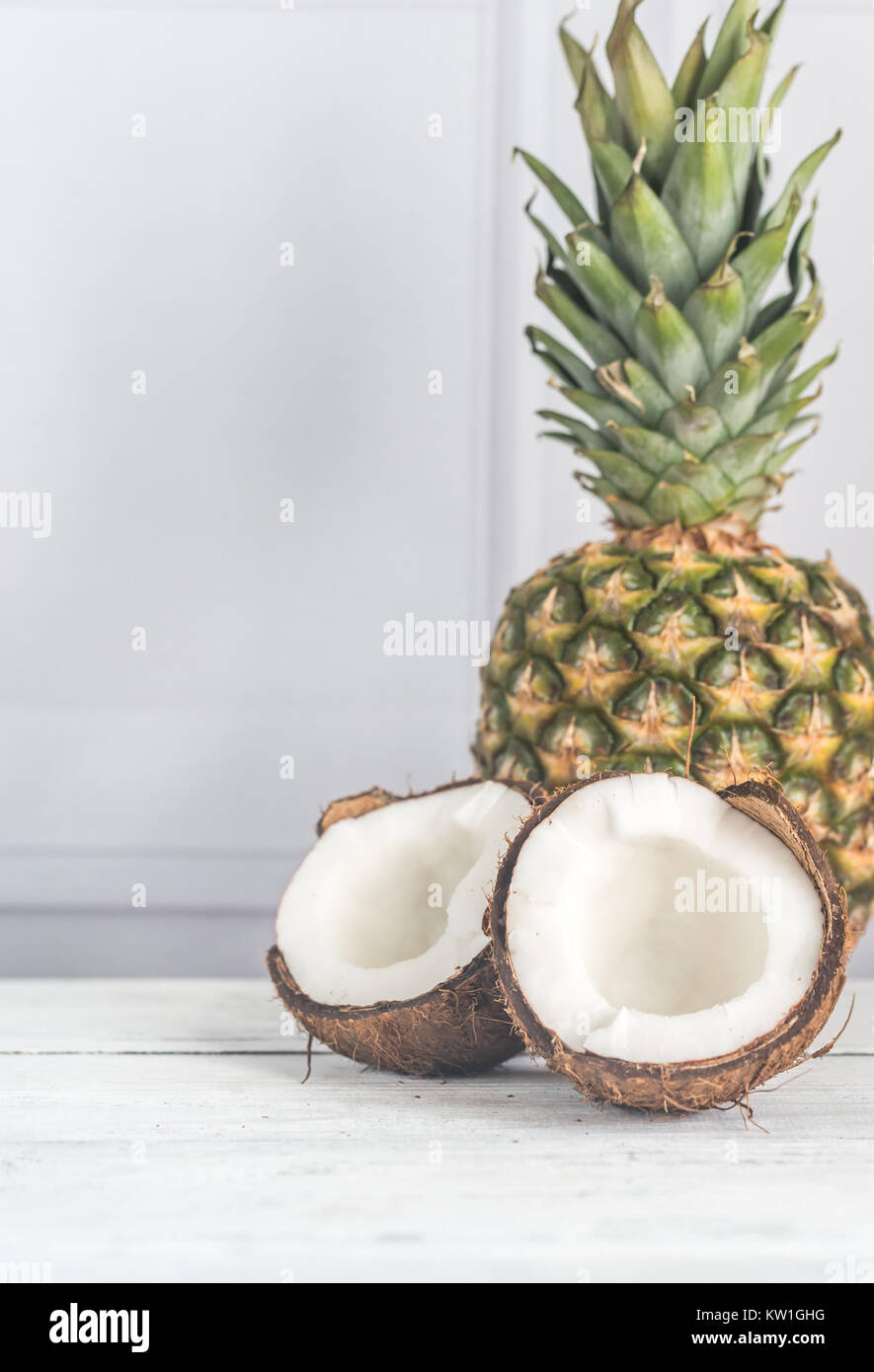 Coconut and pineapple Stock Photo - Alamy