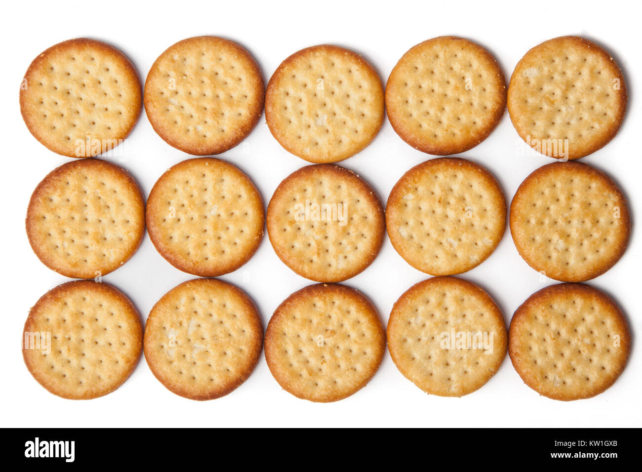 Mini round cheese biscuit savoury snacks on a white background Stock ...