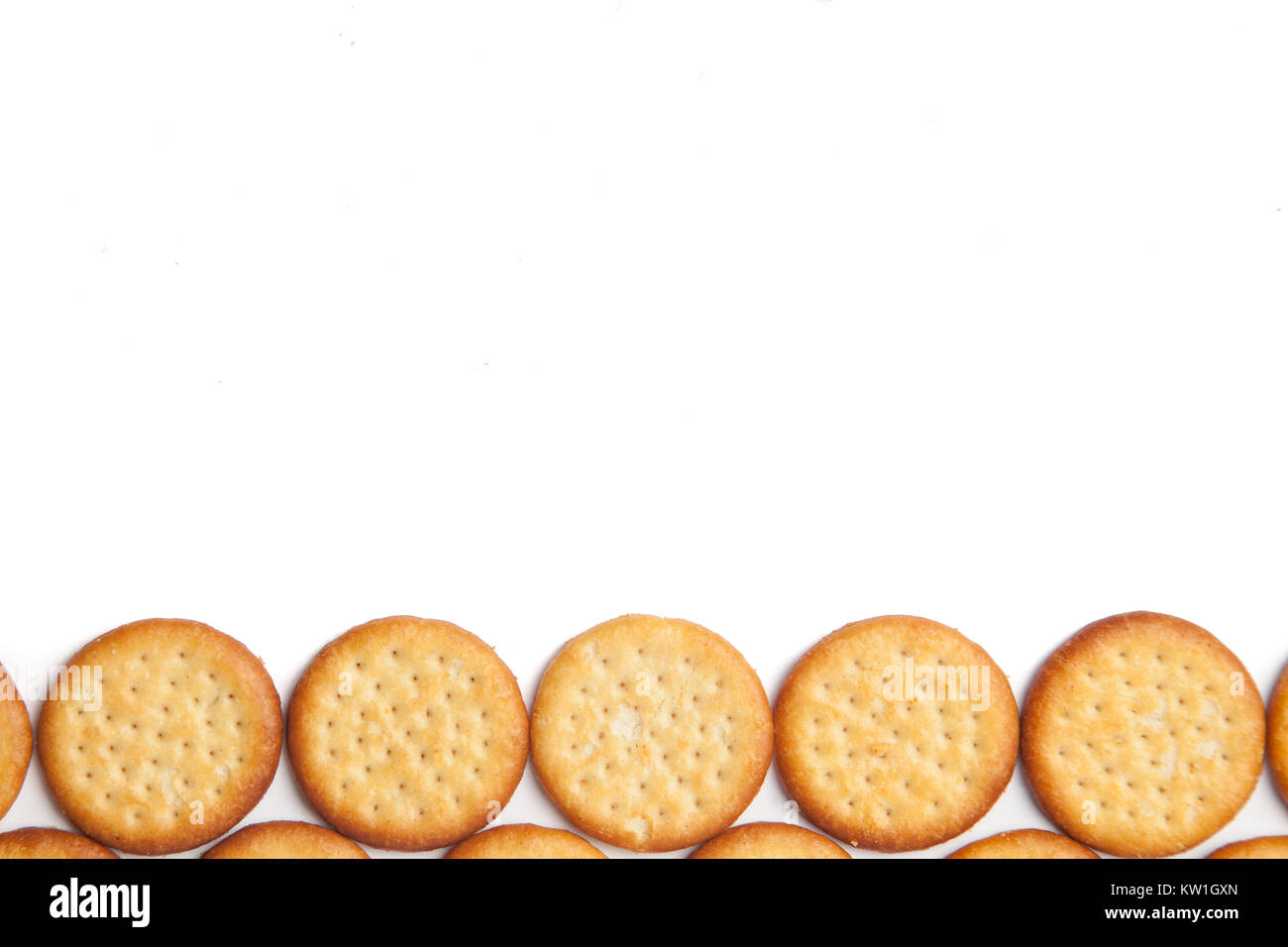 Mini round cheese biscuit savoury snacks on a white background Stock ...