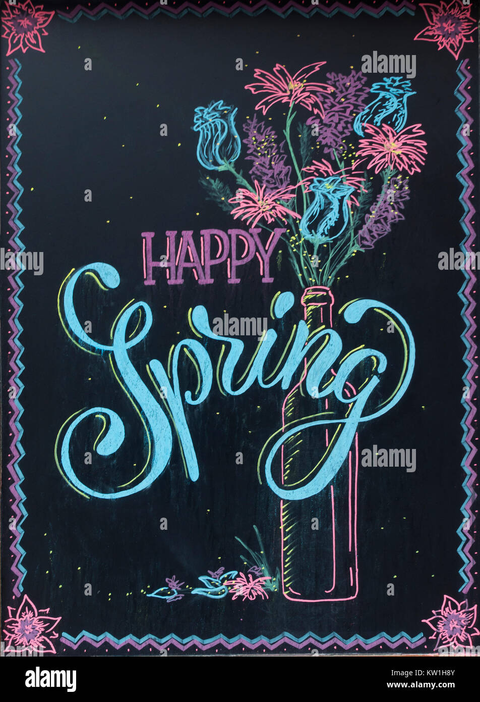 happy spring sign Albany NY Stock Photo - Alamy