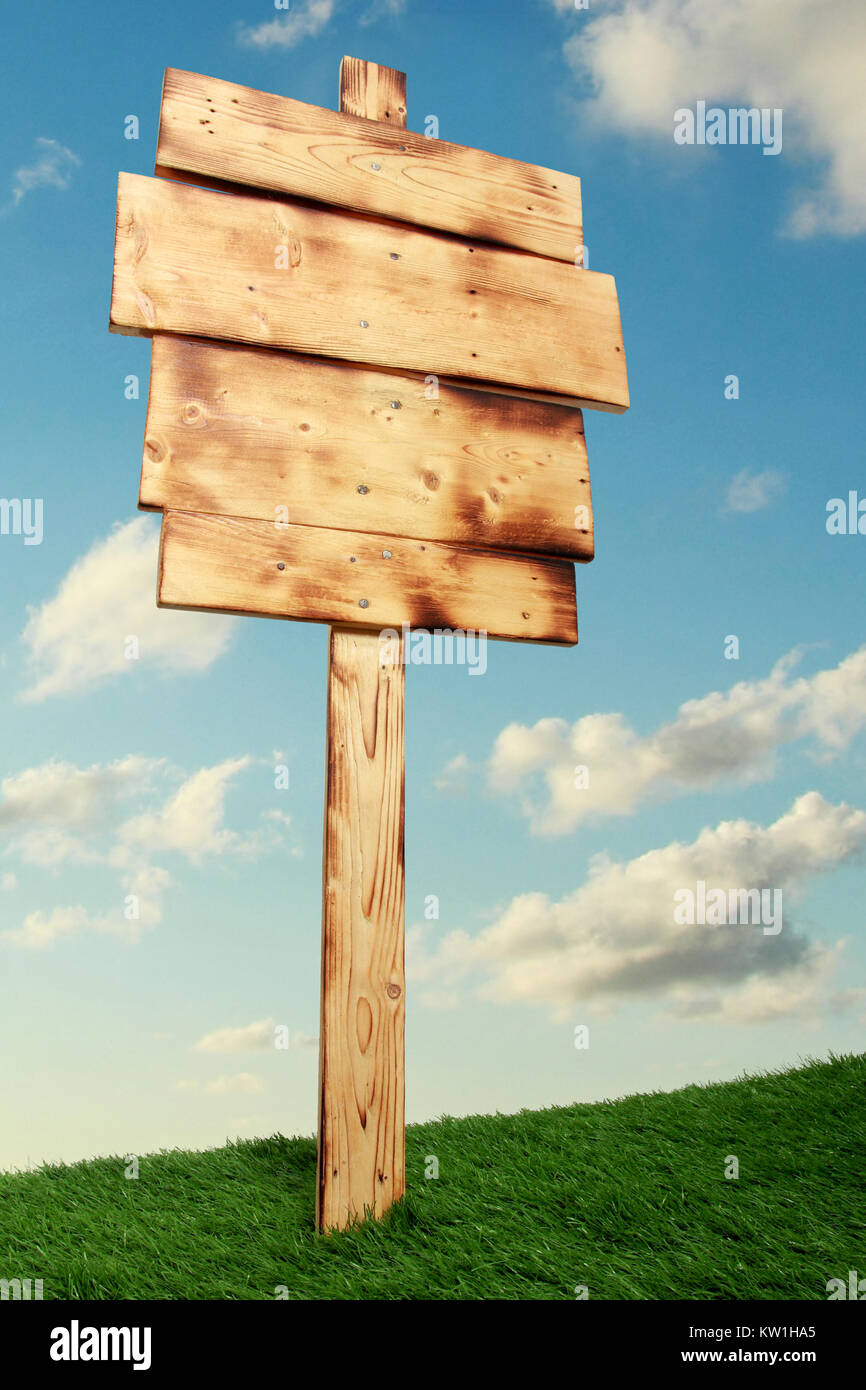 Empty wooden sign Stock Photo - Alamy