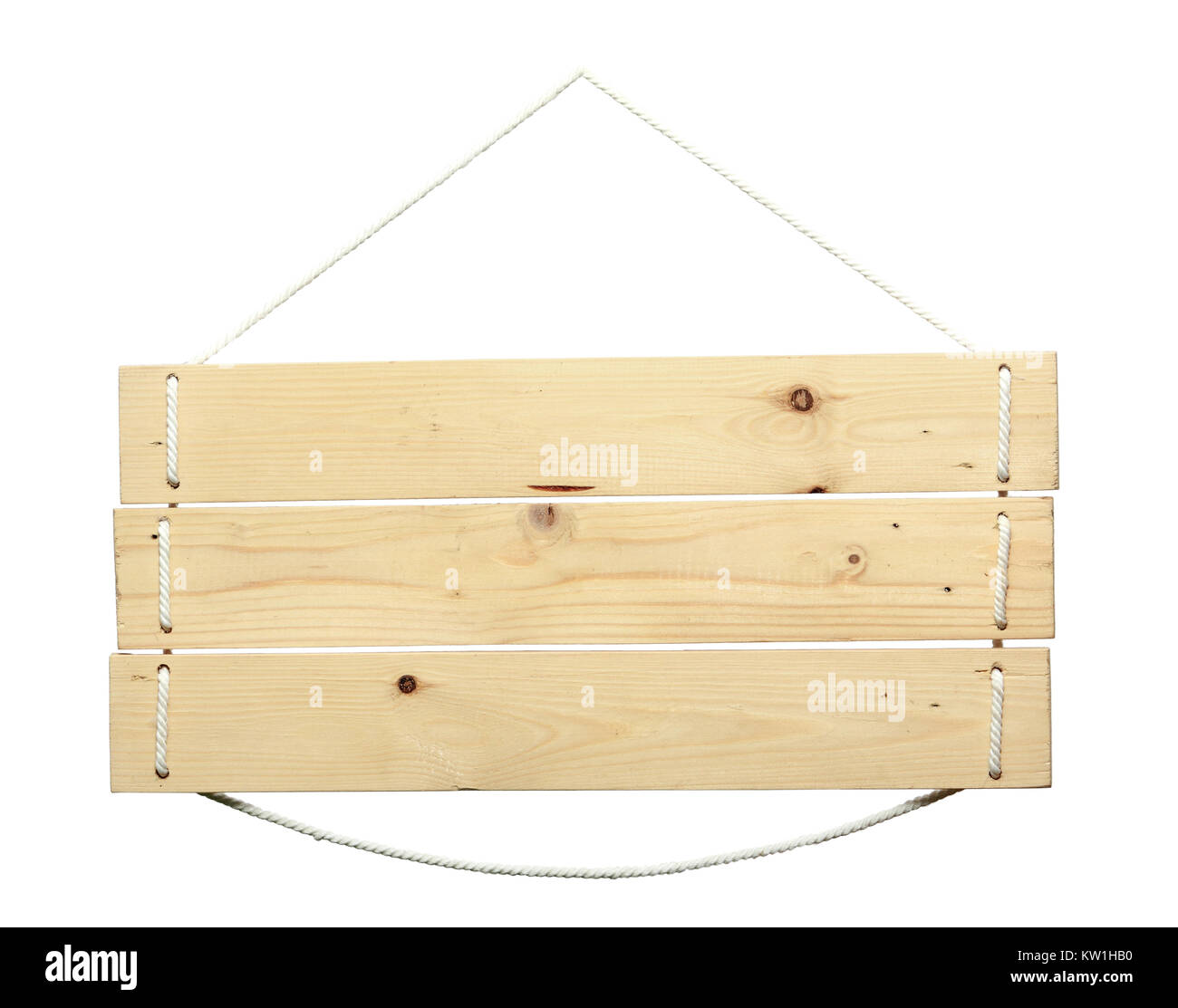 Wood sign from a rope Stock Photo - Alamy