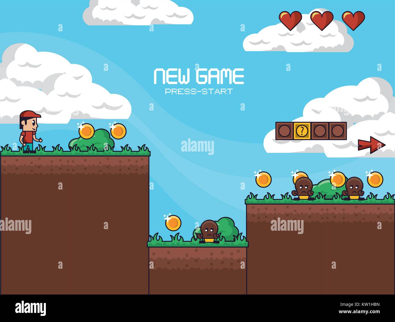 Classic videogame scenery Stock Vector Image & Art - Alamy