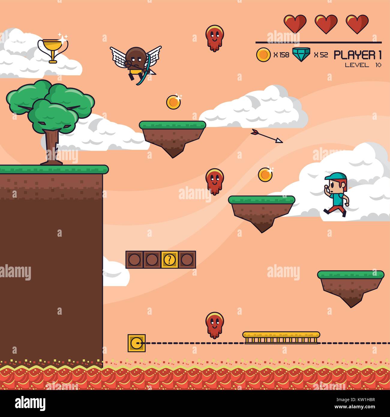 Classic videogame scenery Stock Vector Image & Art - Alamy