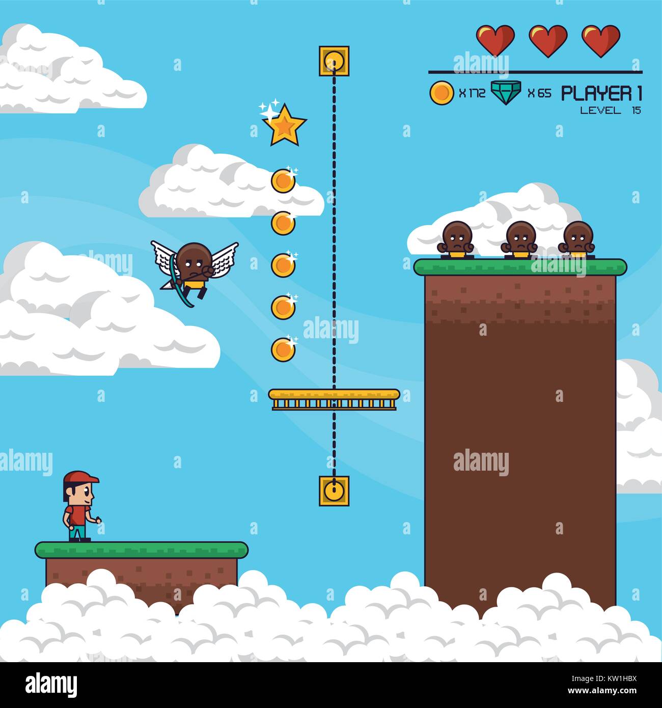 Classic videogame scenery Stock Vector Image & Art - Alamy
