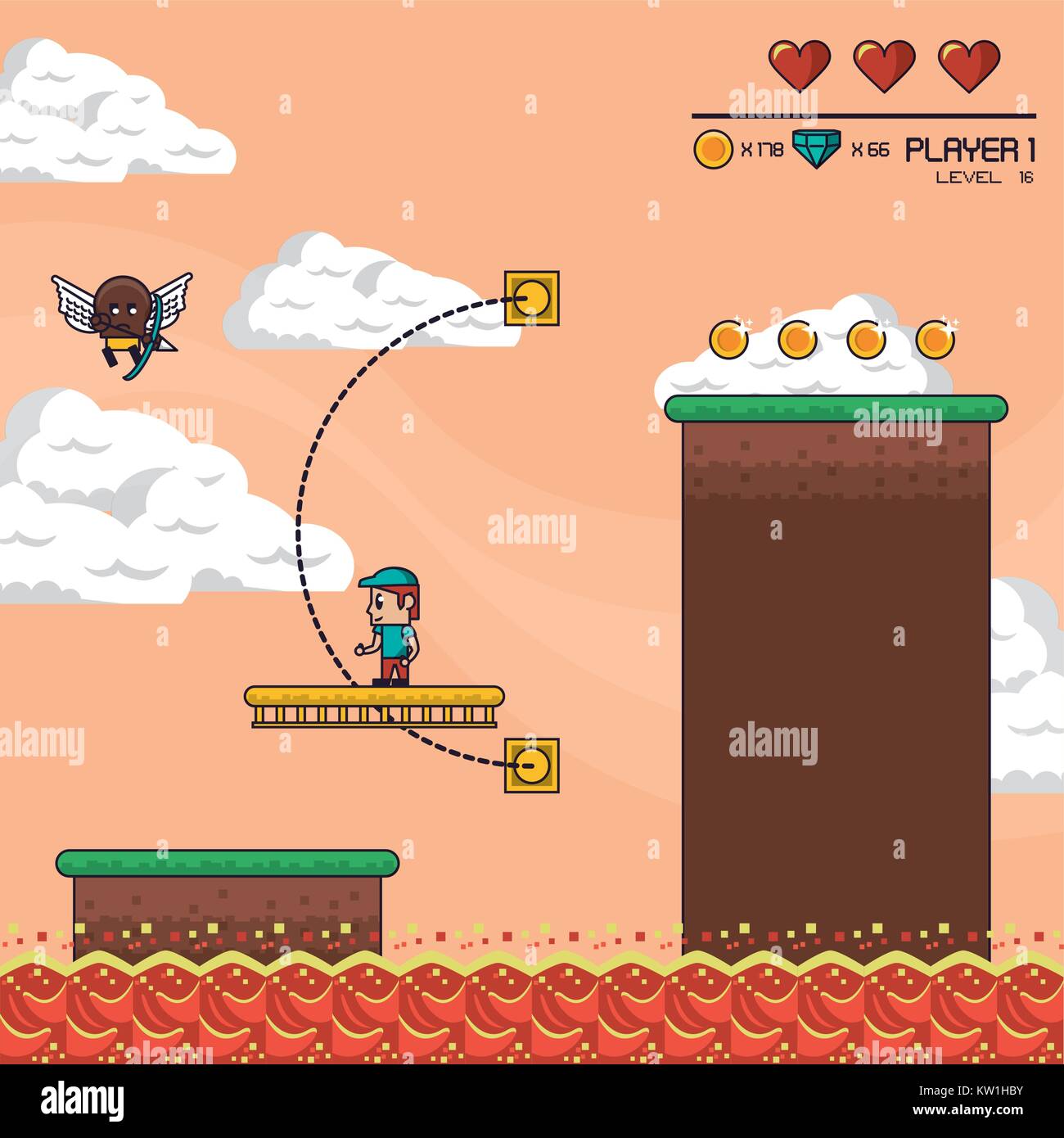 Classic videogame scenery Stock Vector Image & Art - Alamy