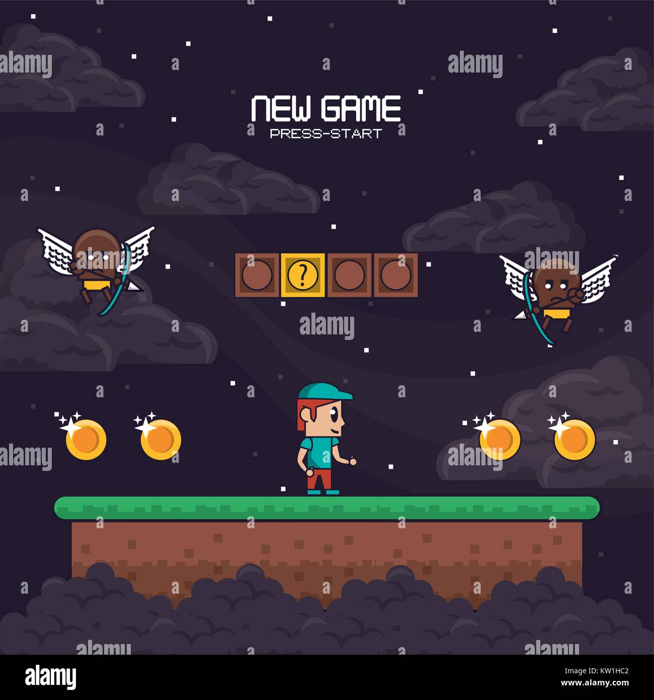 Classic videogame scenery Stock Vector Image & Art - Alamy