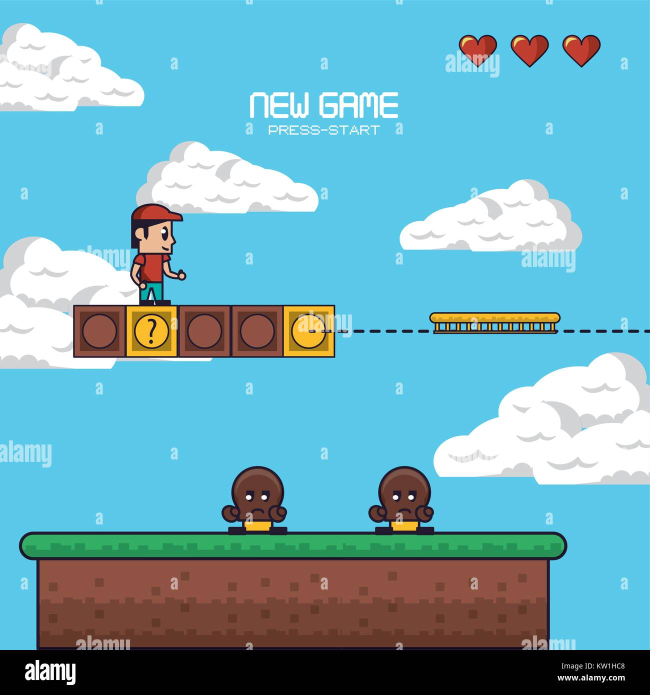 Classic videogame scenery Stock Vector Image & Art - Alamy