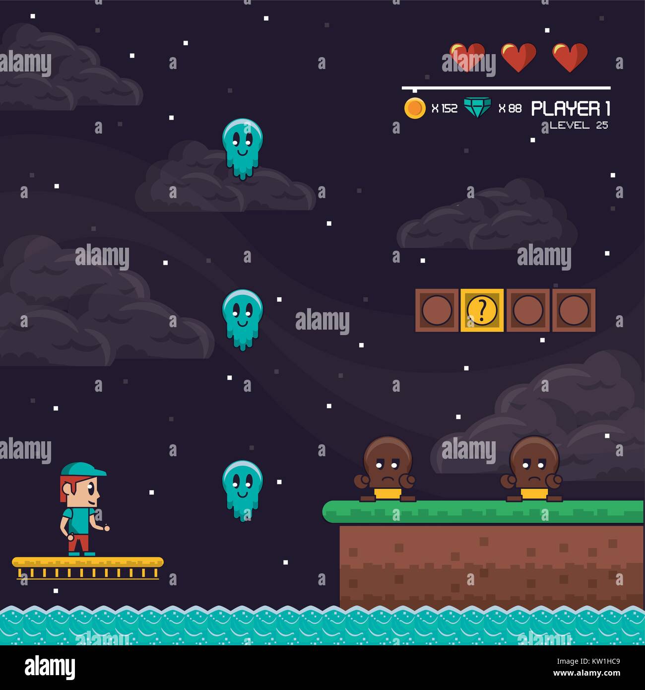 Classic videogame scenery Stock Vector Image & Art - Alamy