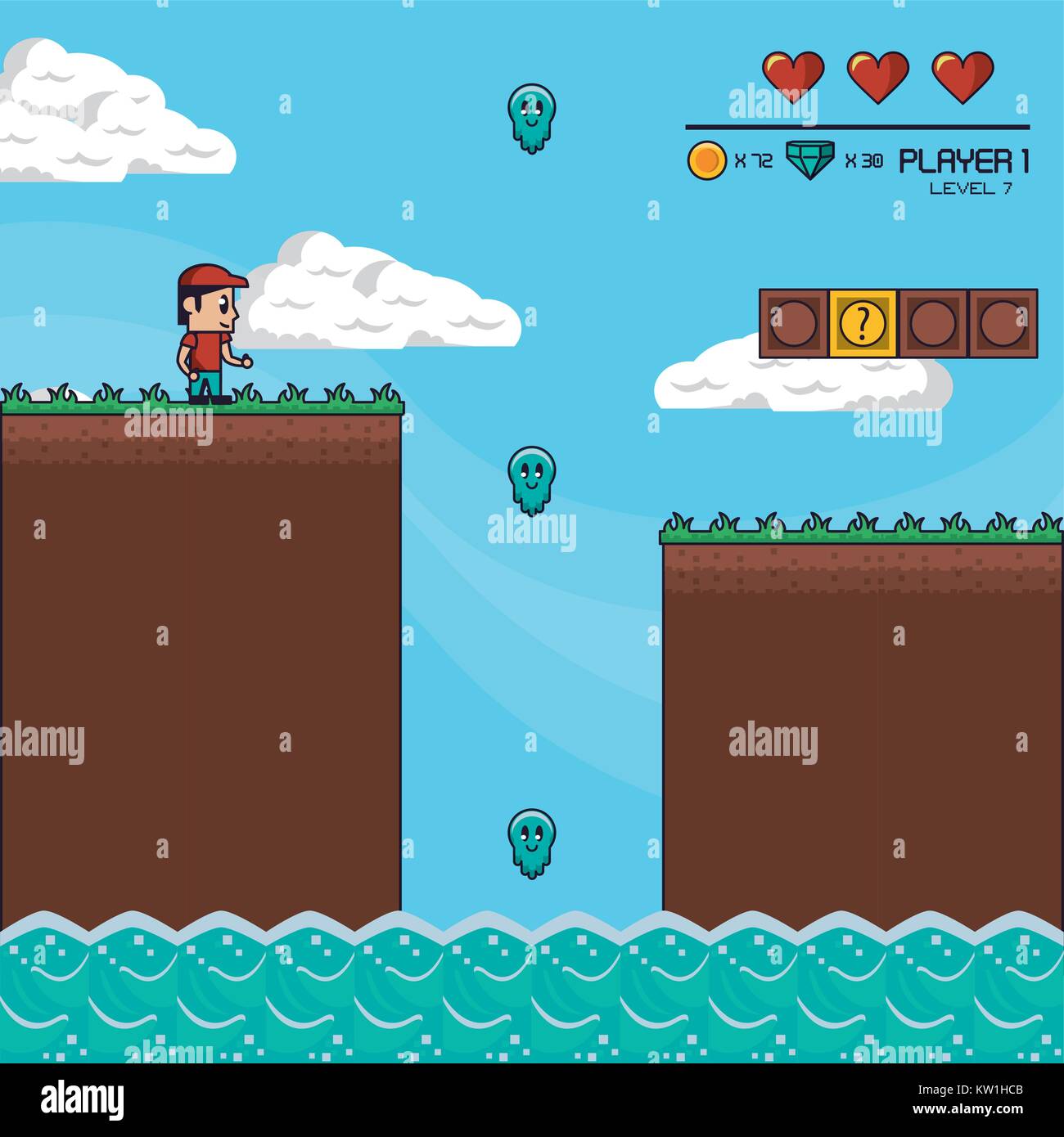 Classic videogame scenery Stock Vector Image & Art - Alamy