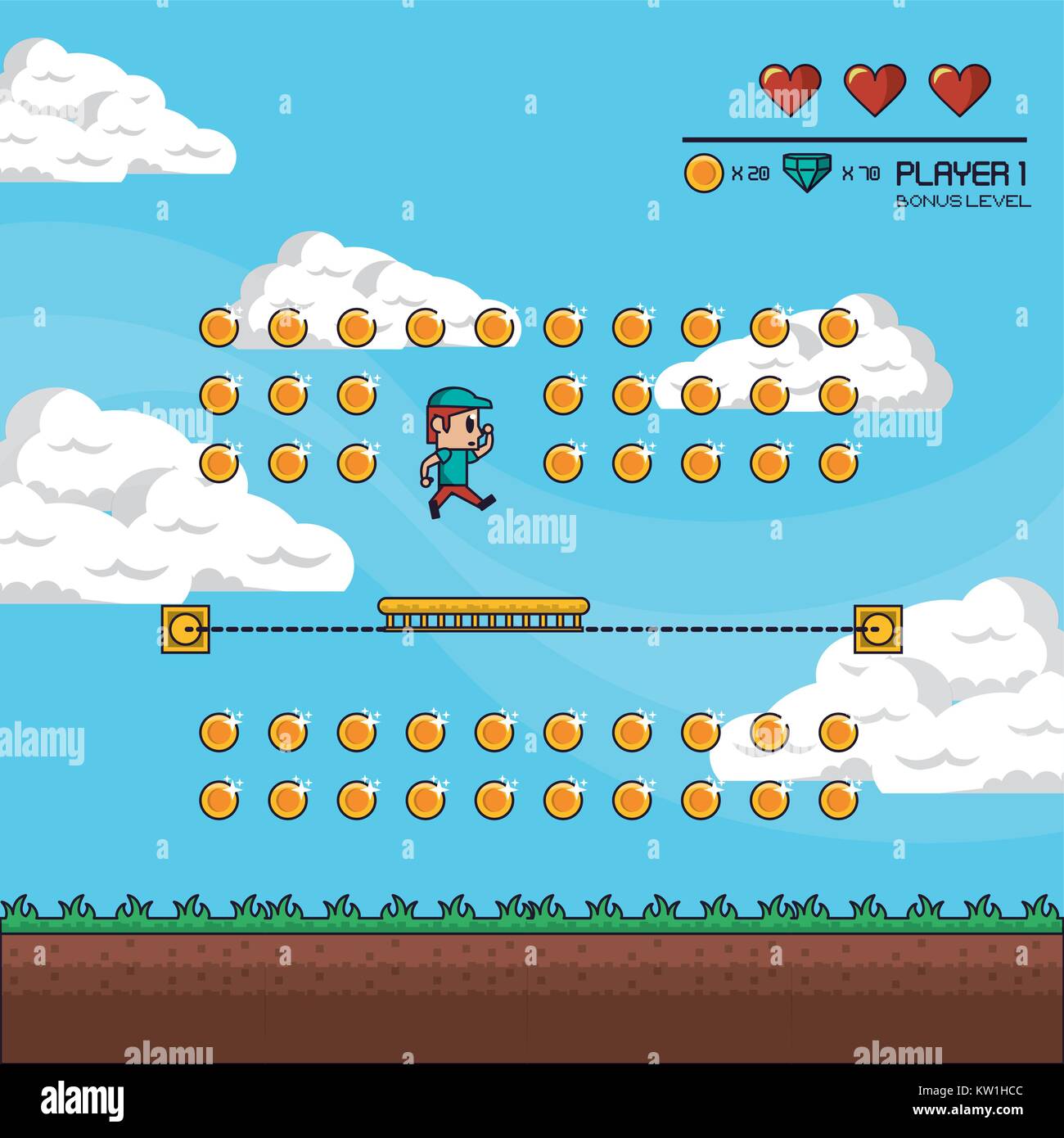 Classic videogame scenery Stock Vector Image & Art - Alamy