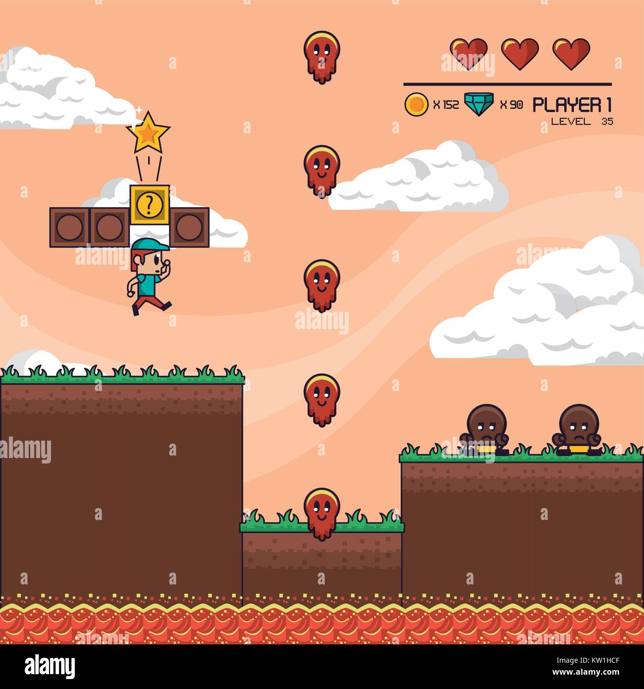 Classic videogame scenery Stock Vector Image & Art - Alamy