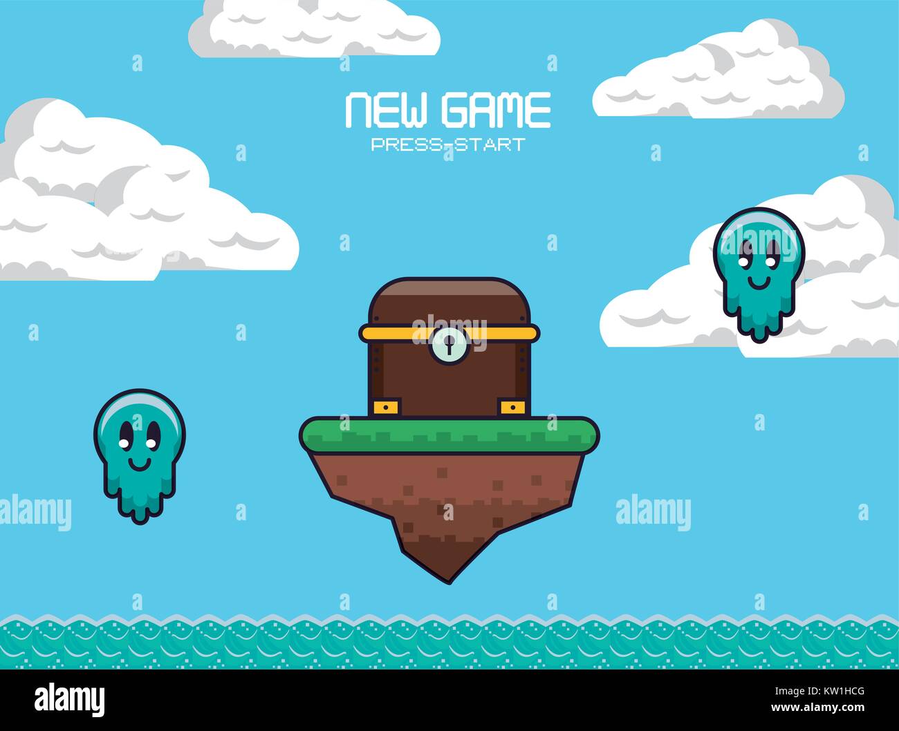 Classic videogame scenery Stock Vector Image & Art - Alamy