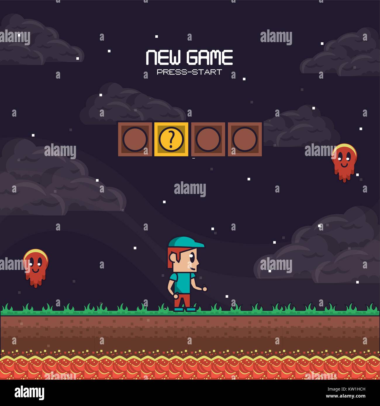 Classic videogame scenery Stock Vector Image & Art - Alamy