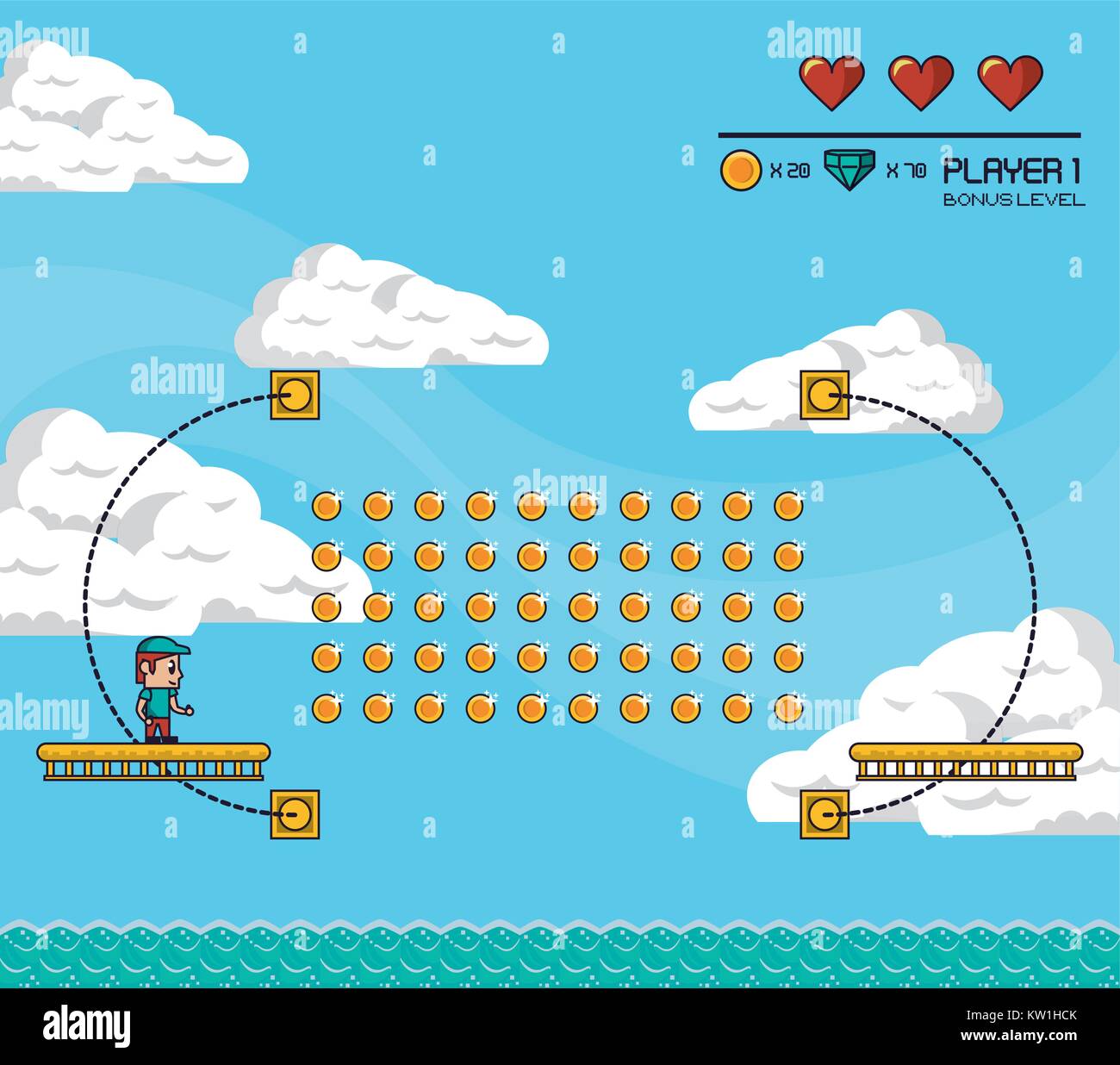 Classic videogame scenery Stock Vector Image & Art - Alamy