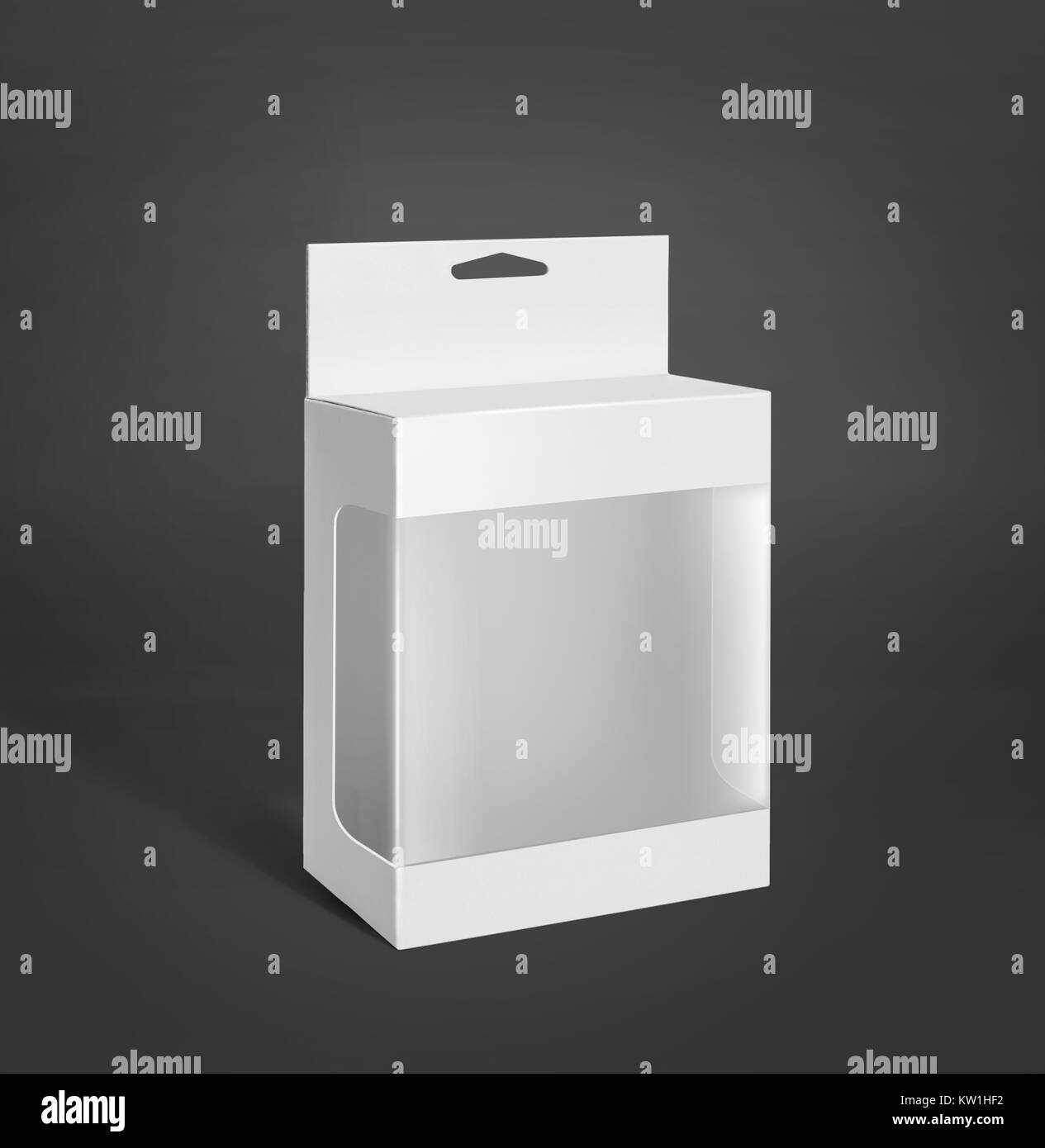 White Product Package Box With Window Stock Photo - Alamy