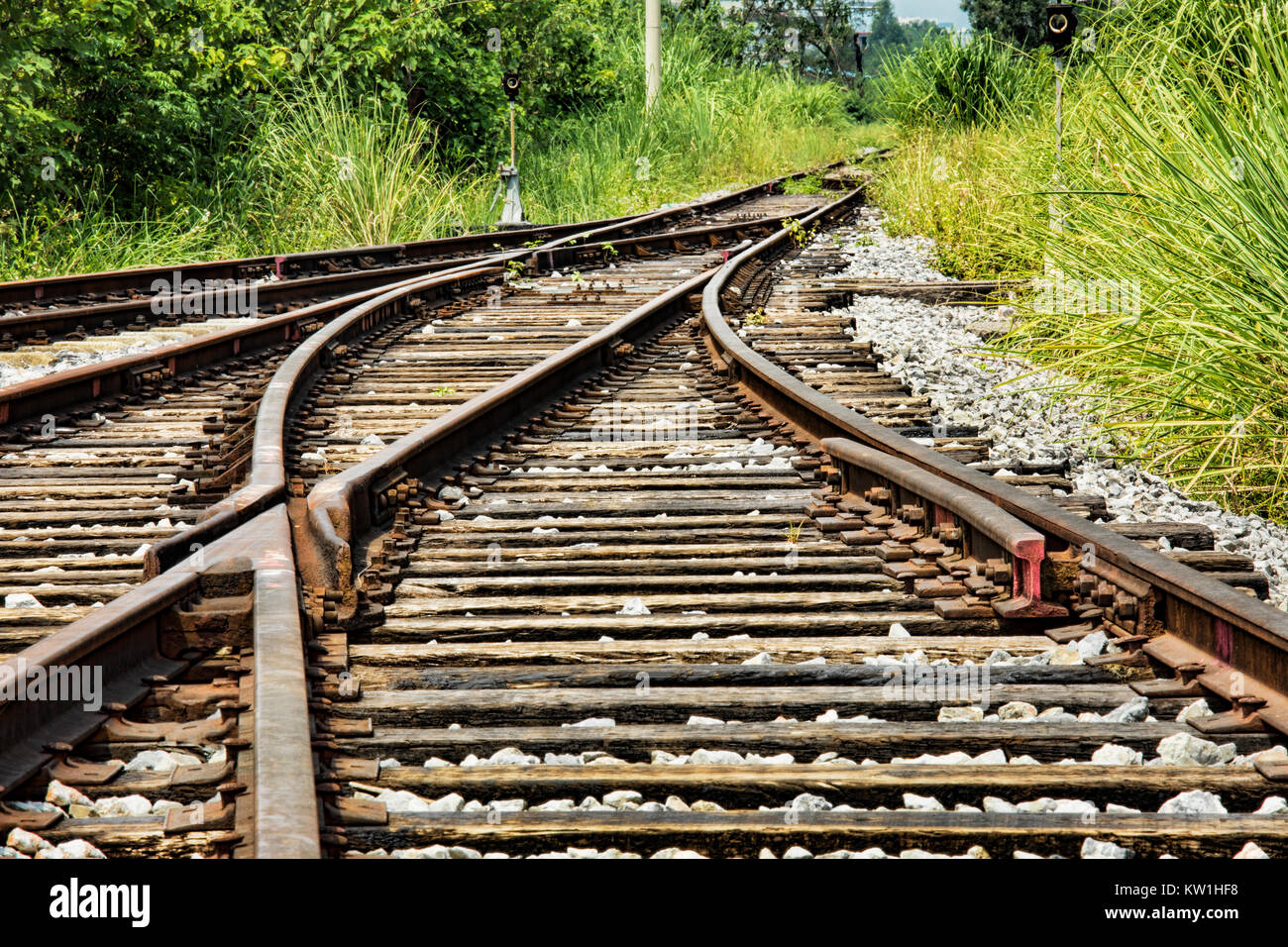 Old railway tracks out of use hi-res stock photography and images - Alamy