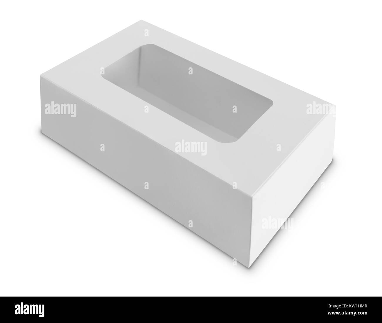 White Product Package Box With Window Stock Photo - Alamy