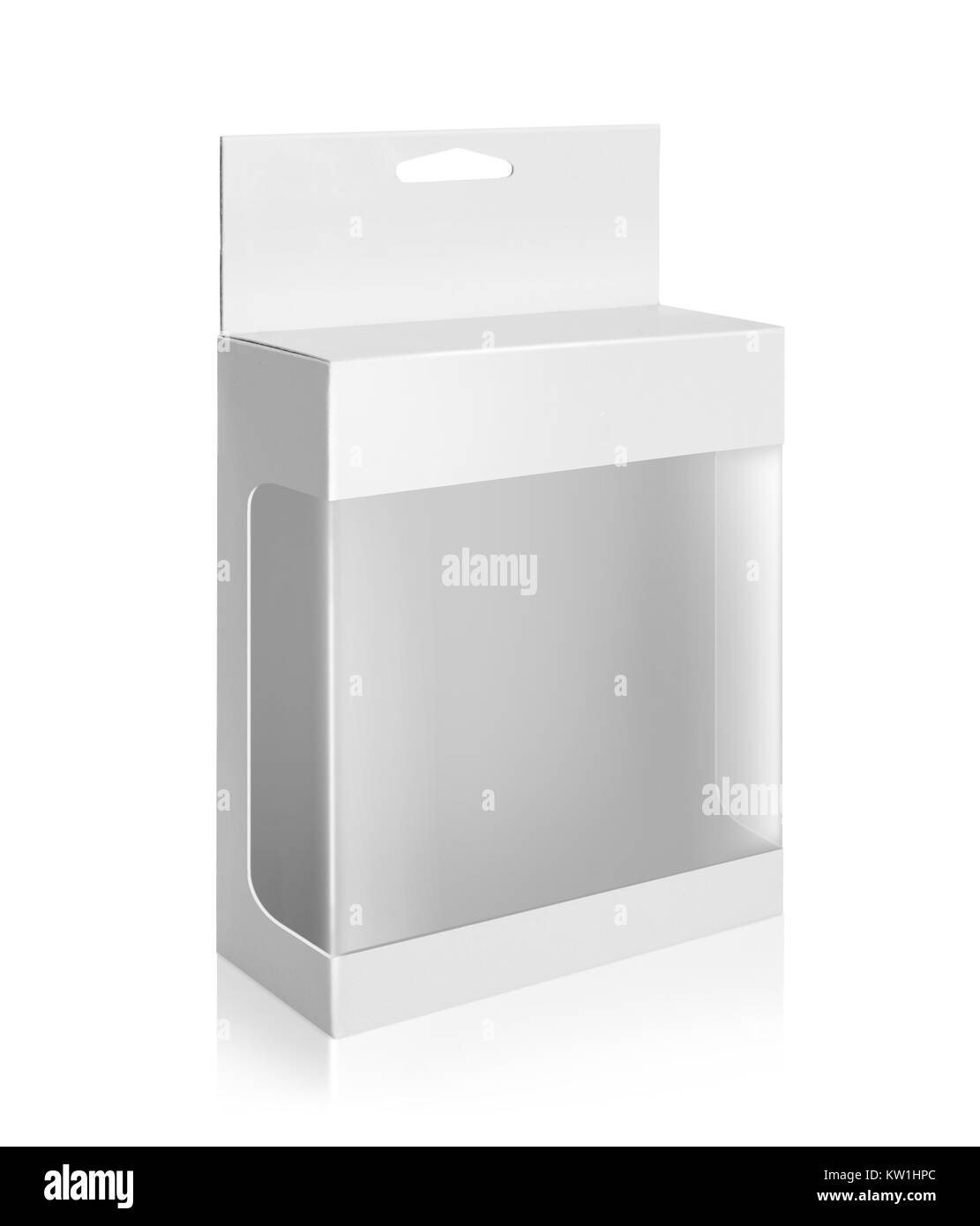 cardboard box with a transparent plastic window Stock Photo - Alamy