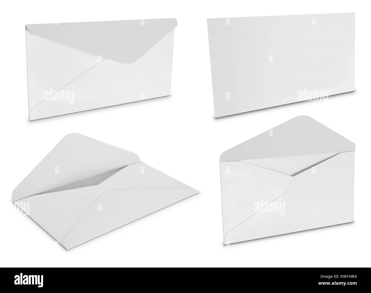 white envelope isolated on white background Stock Photo - Alamy