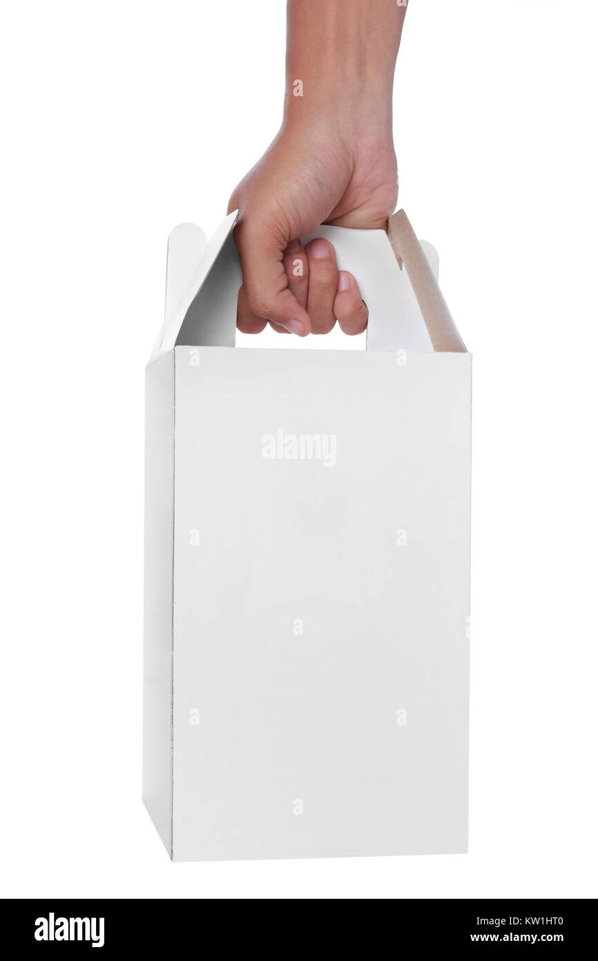 white empty box with handle Stock Photo - Alamy