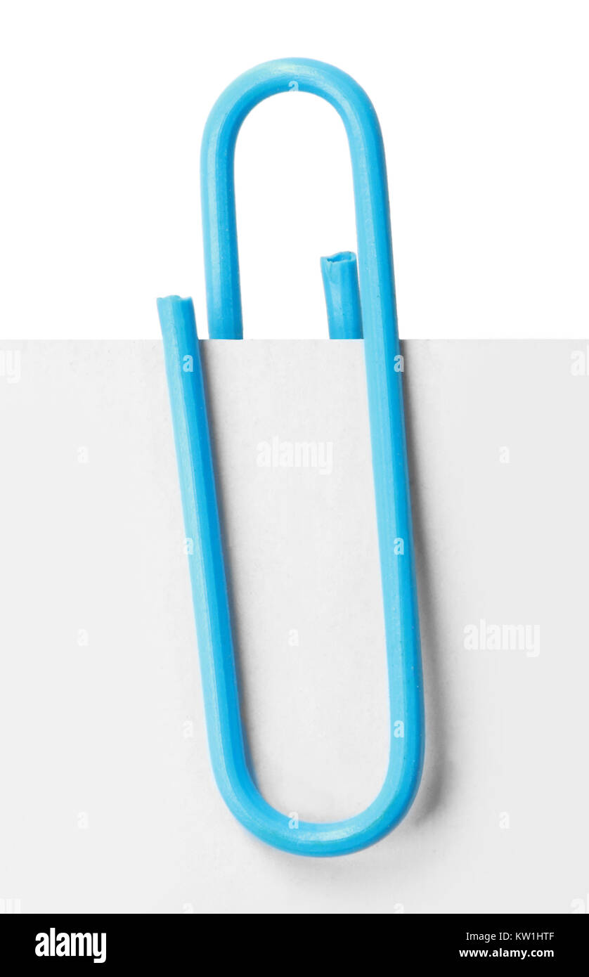Close up of a blue paper clip Stock Photo - Alamy