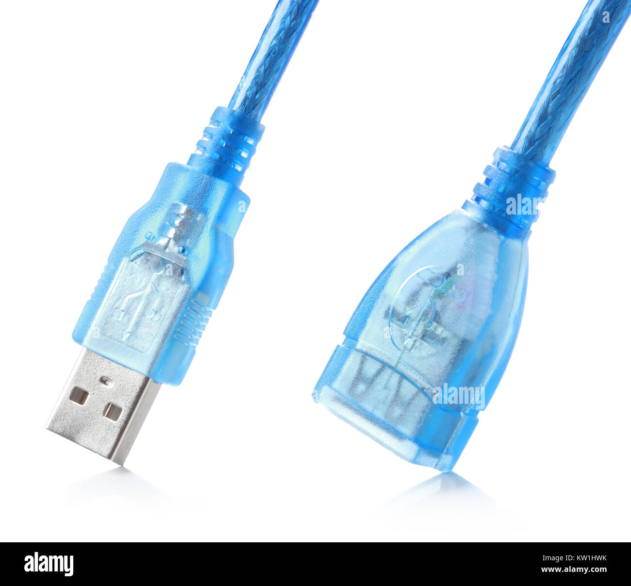two of blue usb plugs Stock Photo - Alamy
