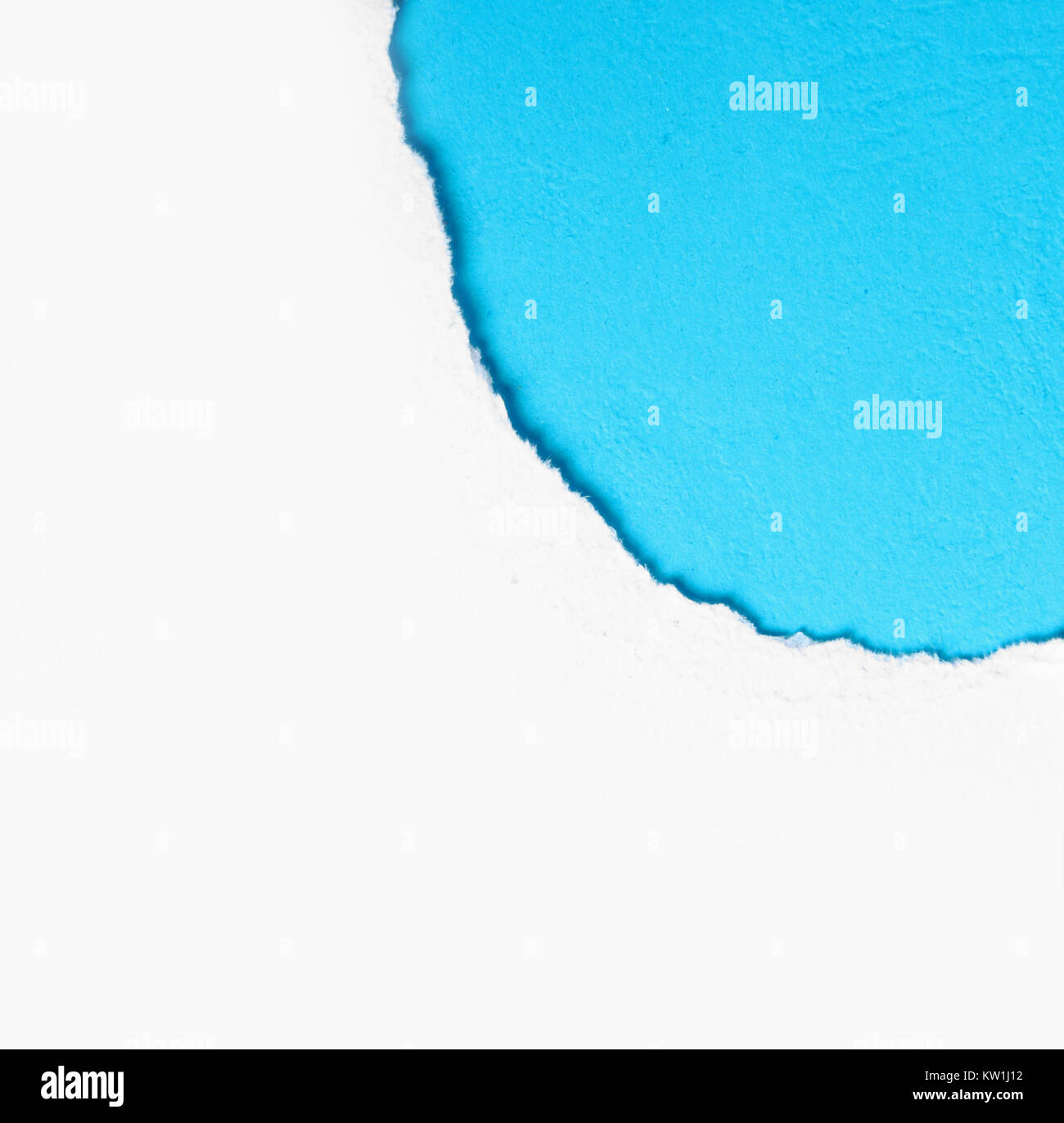 corner white torn paper with blue background Stock Photo - Alamy