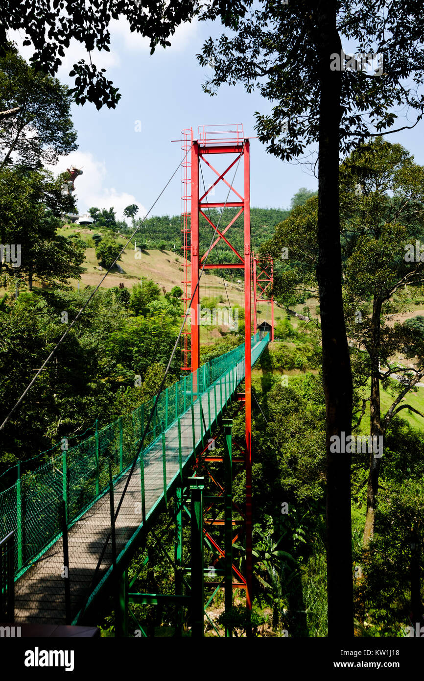 Hanging Suspension Bridge at Broga Sak Dato Temple, Semenyih, Malaysia ...