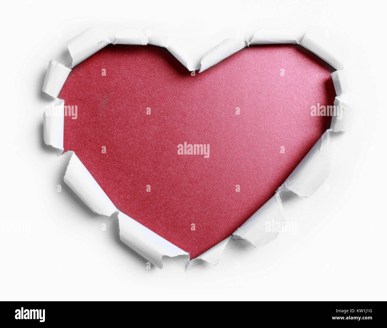 white torn paper with heart shape Stock Photo - Alamy
