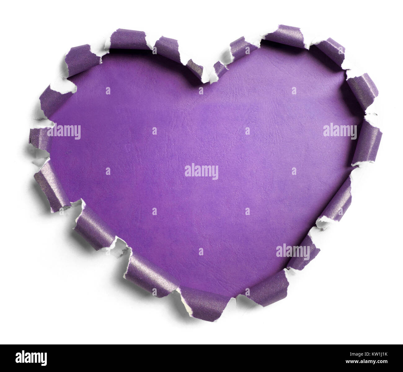white torn paper with heart shape Stock Photo - Alamy