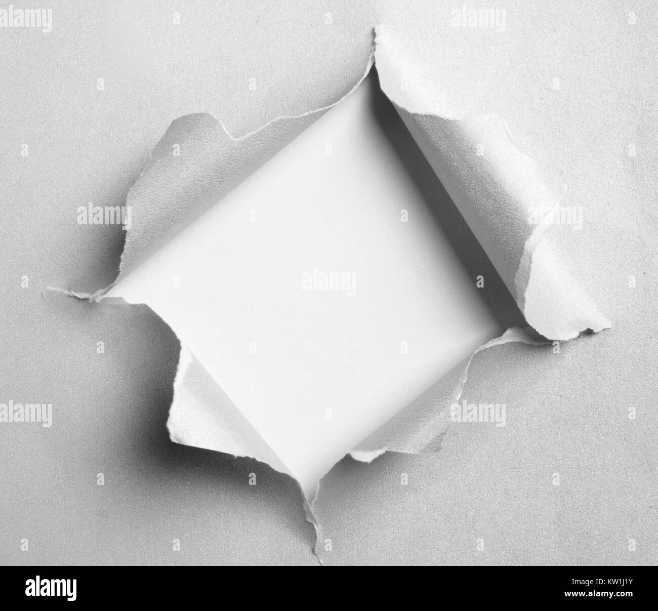 gray torn paper with square shape Stock Photo - Alamy