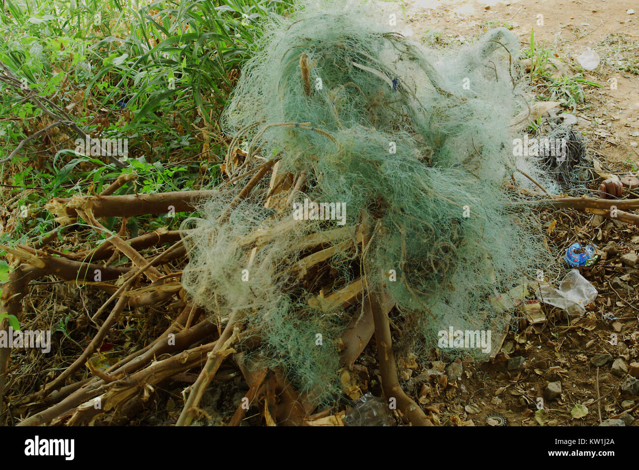 Damage fish nets Stock Photo - Alamy