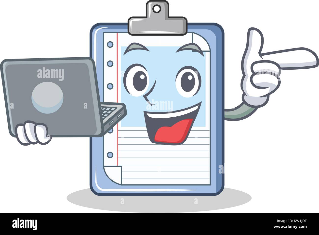 With laptop clipboard character cartoon style Stock Vector Image & Art ...