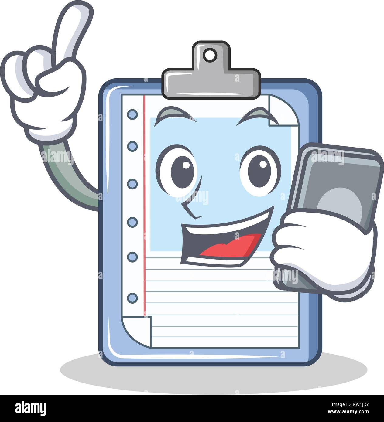 With phone clipboard character cartoon style Stock Vector Image & Art ...