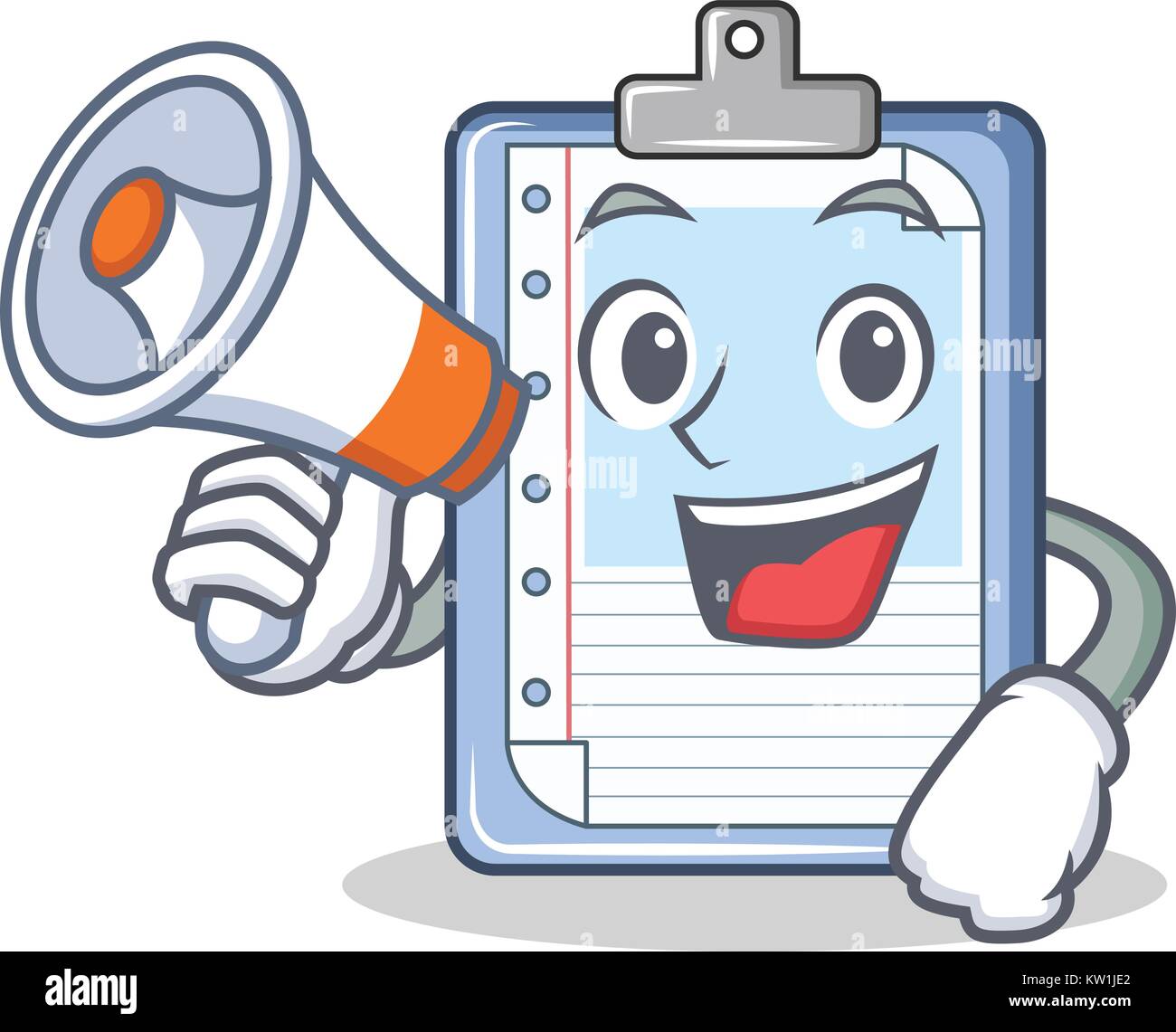 With megaphone clipboard character cartoon style Stock Vector Image ...