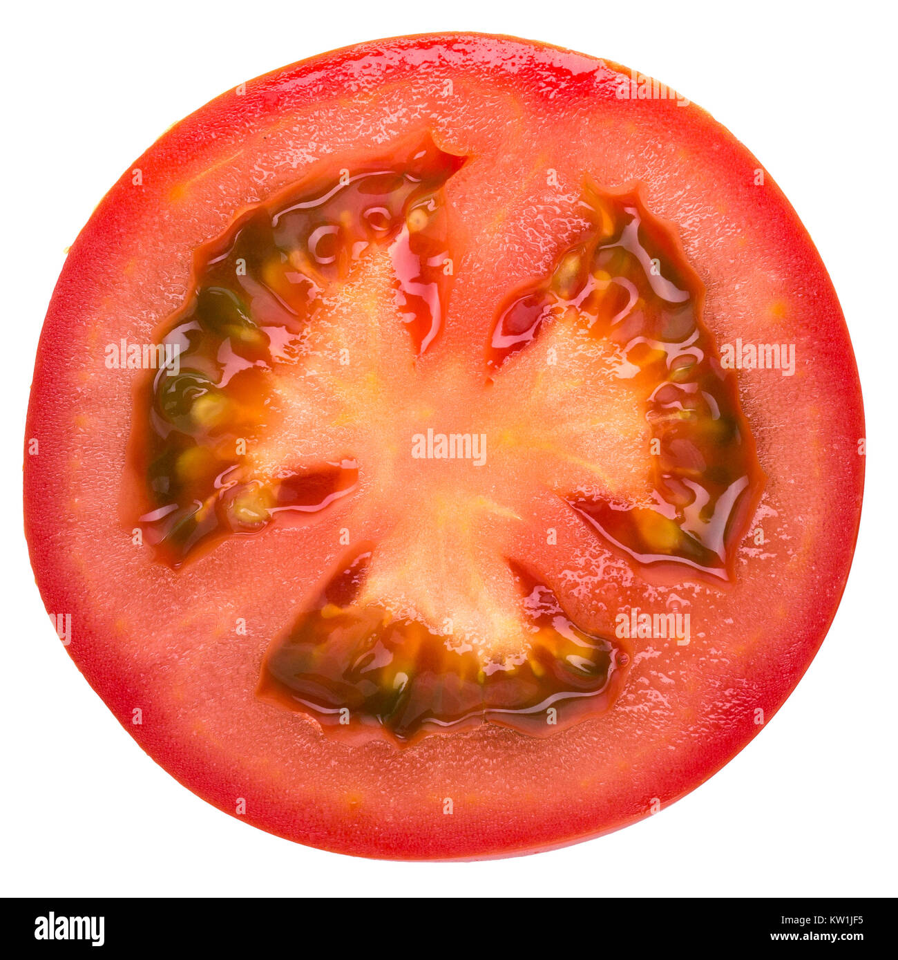 Slice of tomato isolated on white Stock Photo - Alamy