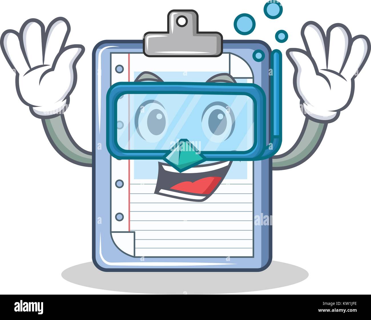 Diving clipboard character cartoon style Stock Vector Image & Art - Alamy