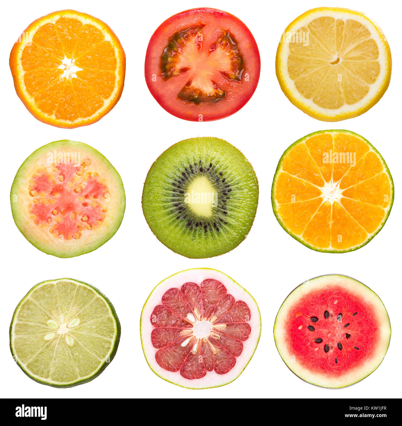 set of sliced fruit Stock Photo - Alamy