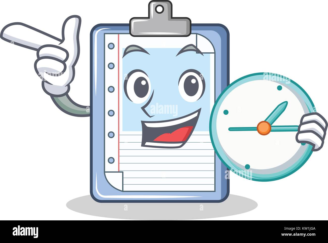 With clock clipboard character cartoon style Stock Vector Image & Art ...