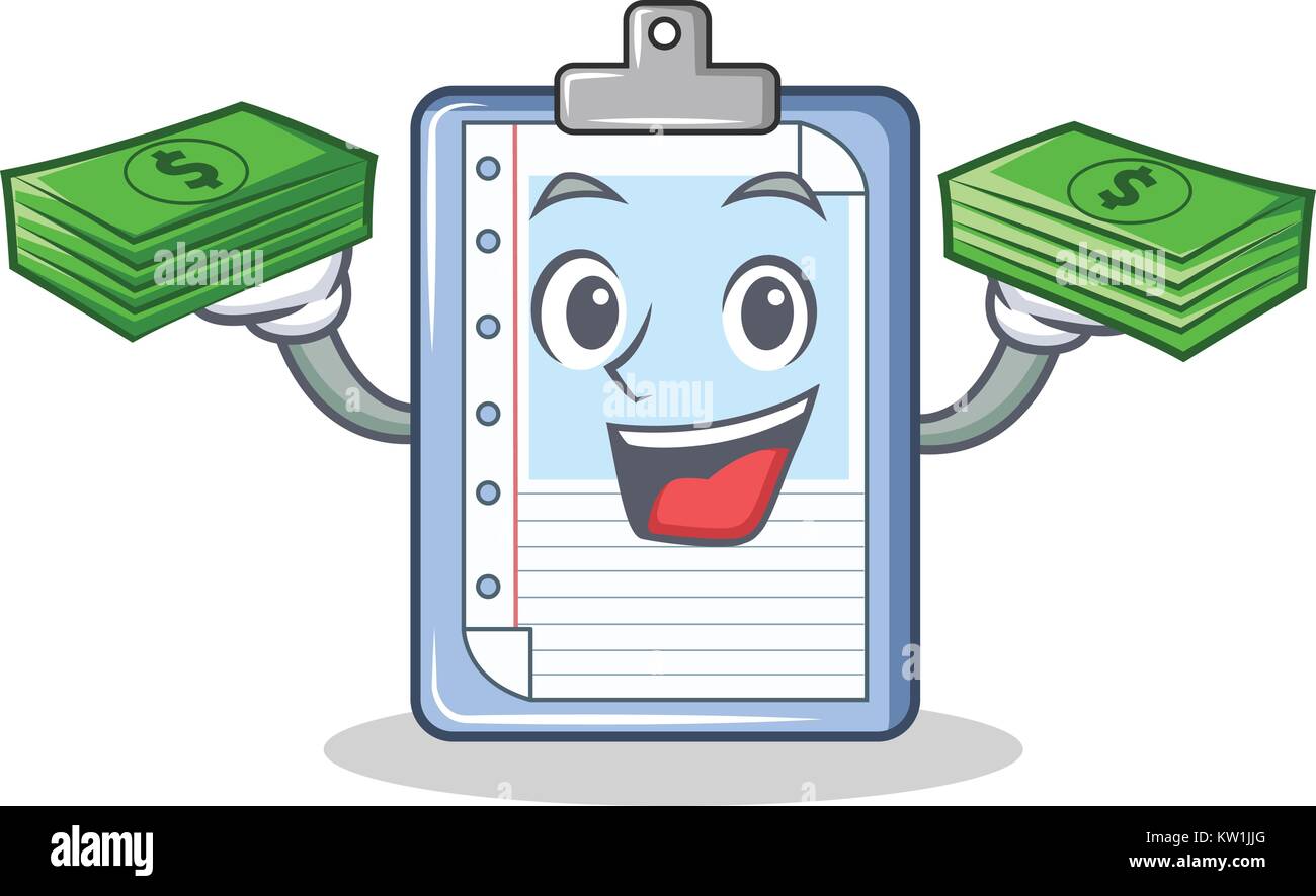 With money clipboard character cartoon style Stock Vector Image & Art ...