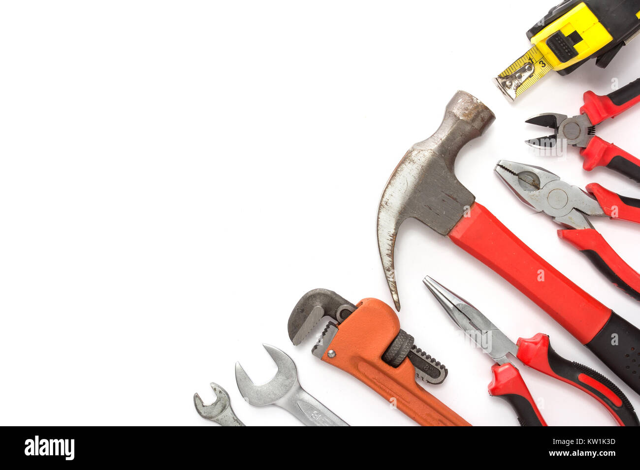 mechanical kit in wooden background. construction tool with a co Stock ...