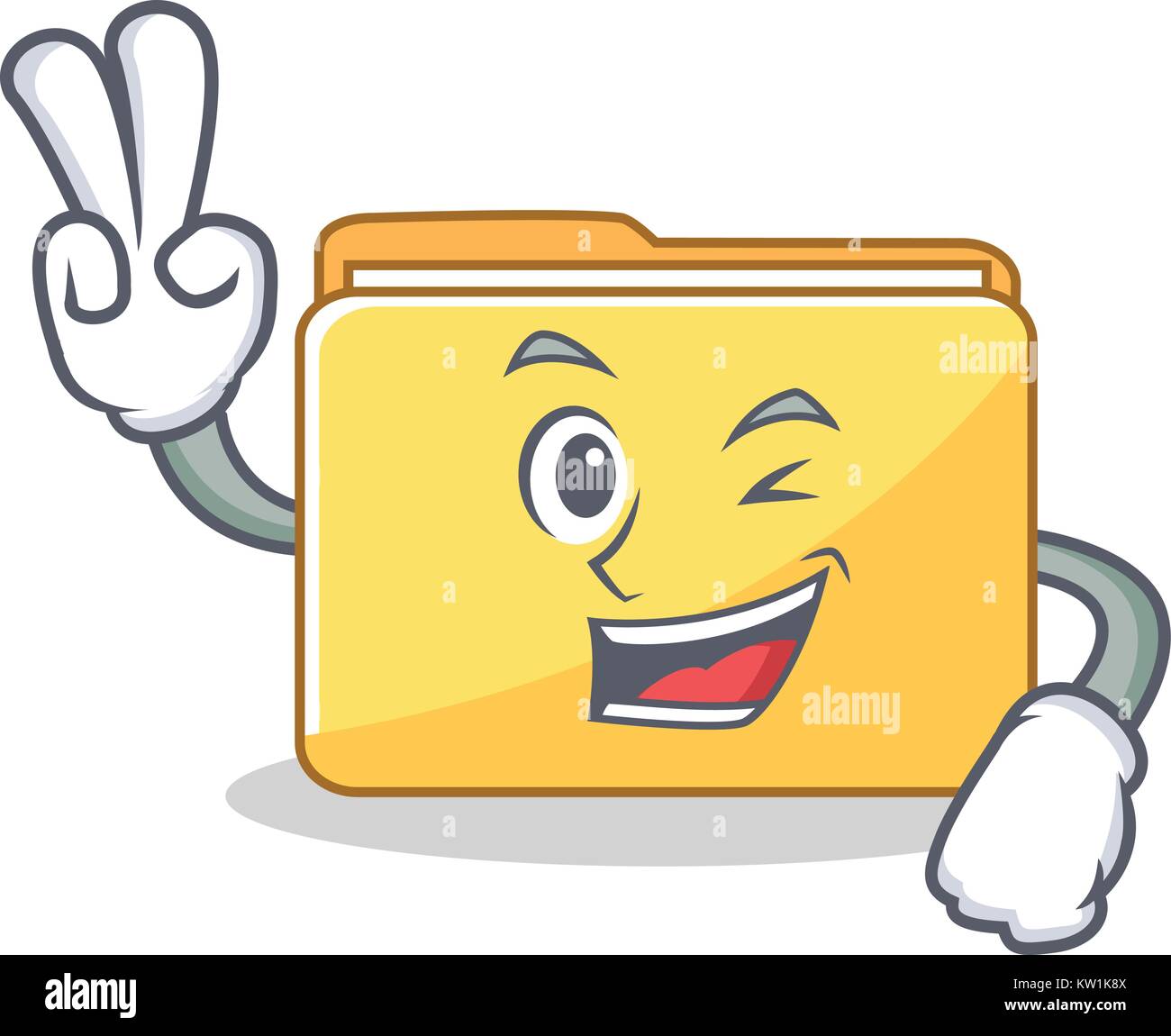 Two finger folder character cartoon style Stock Vector Image & Art - Alamy