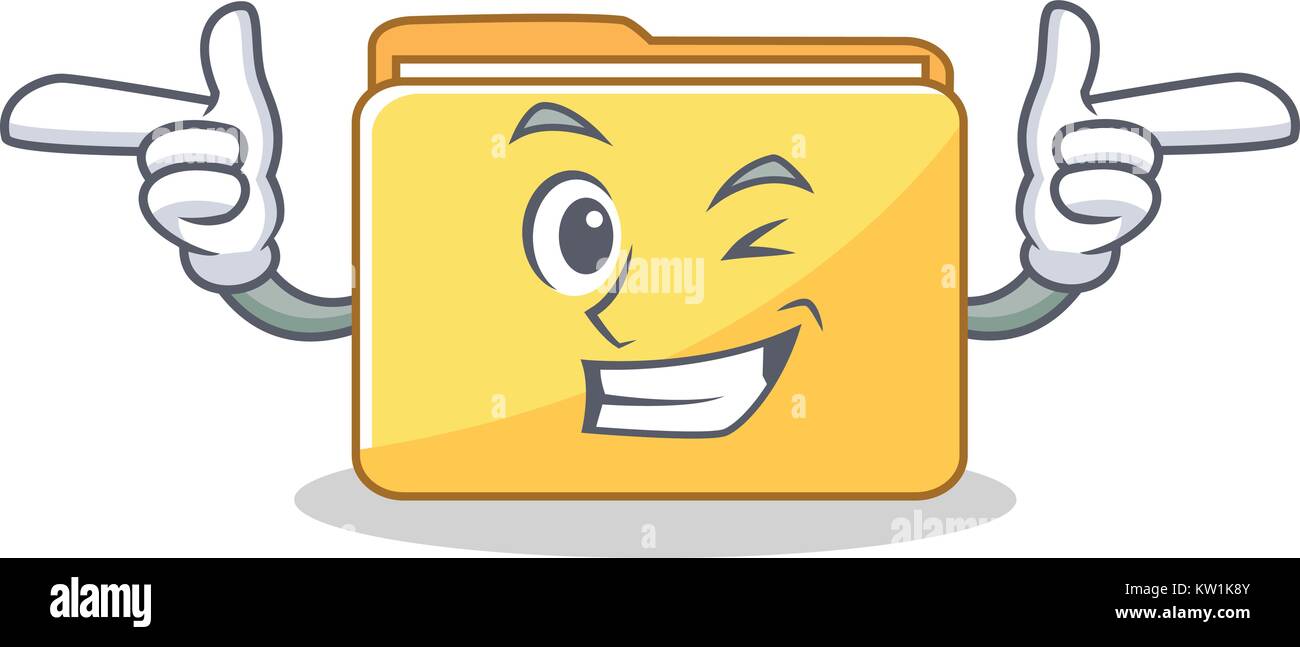 Wink folder character cartoon style Stock Vector Image & Art - Alamy