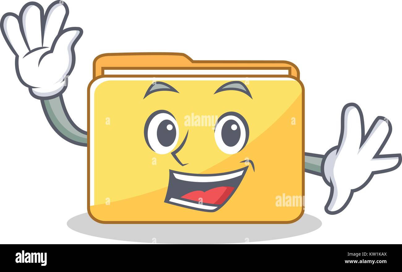 Waving folder character cartoon style Stock Vector Image & Art - Alamy