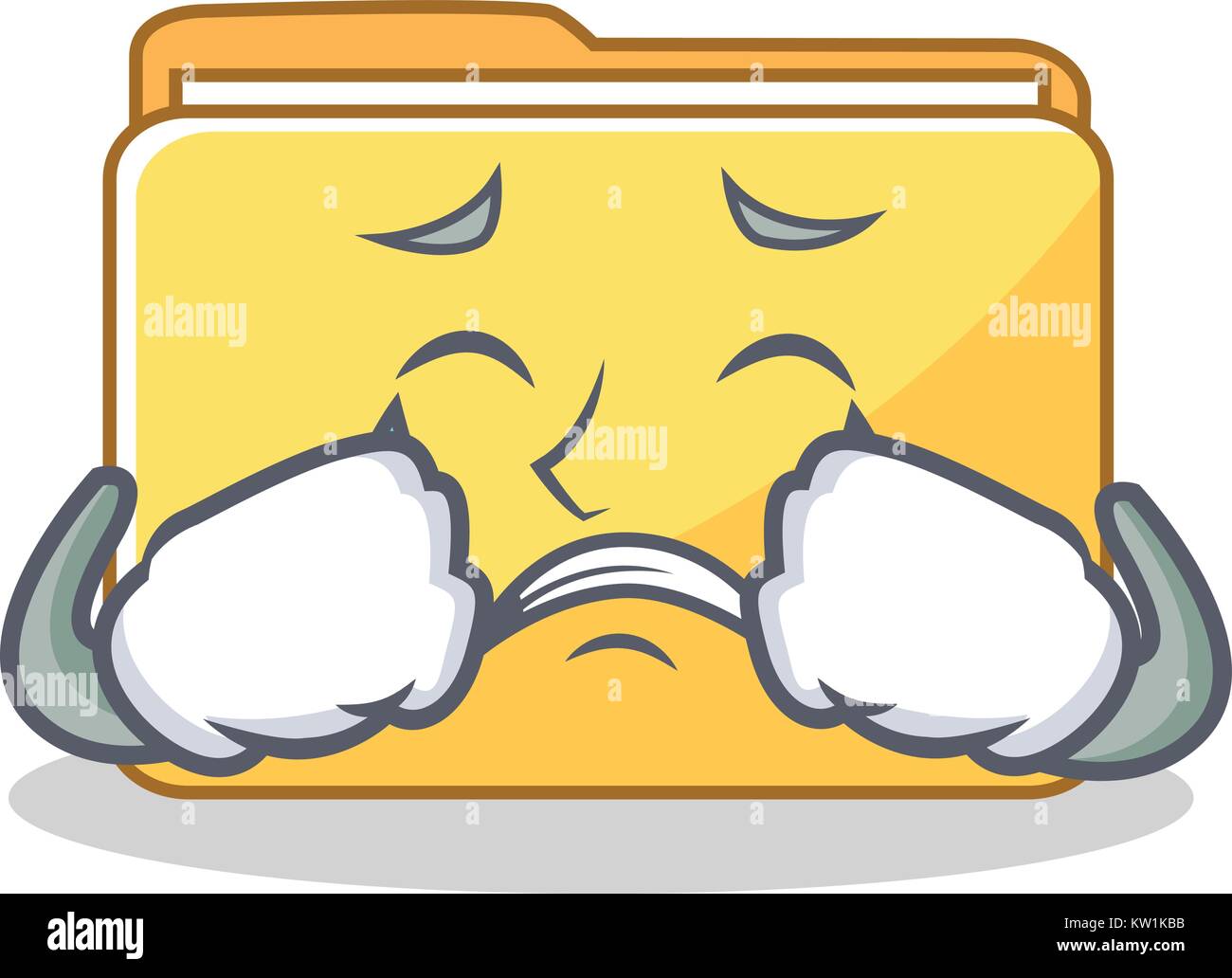 Crying folder character cartoon style Stock Vector Image & Art - Alamy
