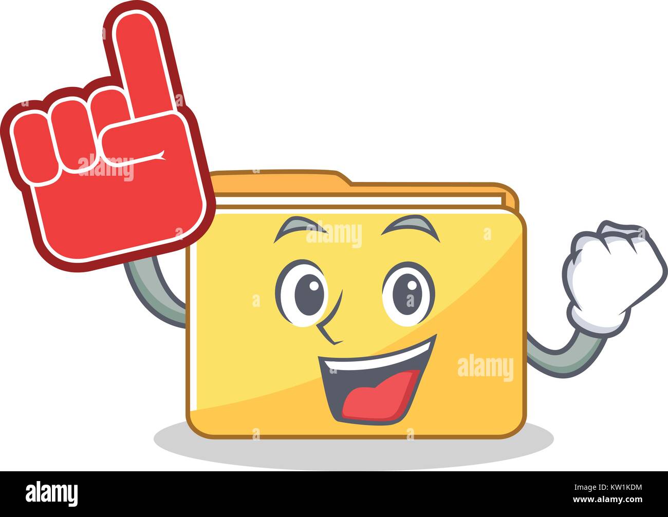 Foam finger folder character cartoon style Stock Vector Image & Art - Alamy