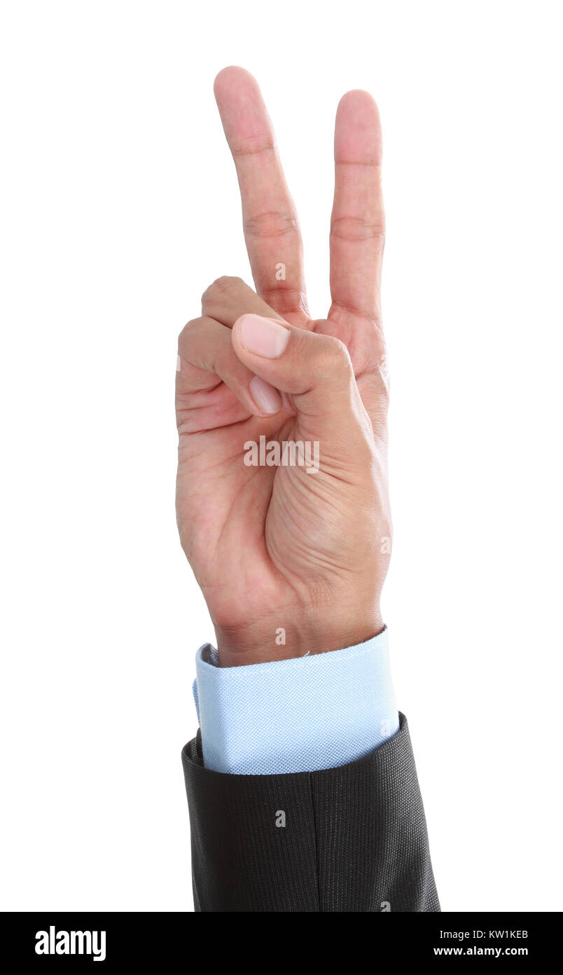 hand peace sign Stock Photo - Alamy