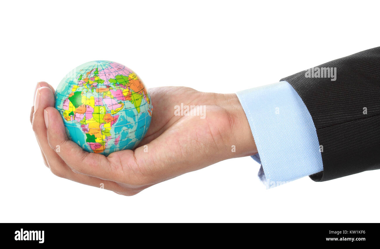 hand holding a globe Stock Photo - Alamy